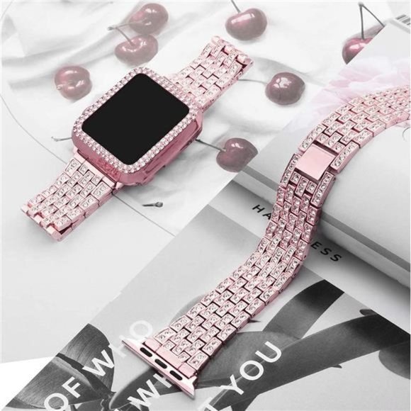 Apple | Accessories | New Rose Pink Bling Apple Watch Band Bling Case ...
